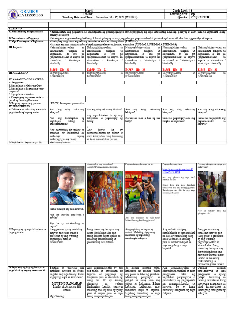 DLL Esp5 Q2 W2 | PDF