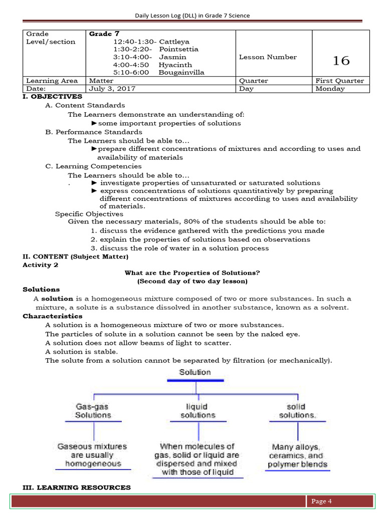 3 July Properties of Solutions - Process | PDF | Mixture | Solvent