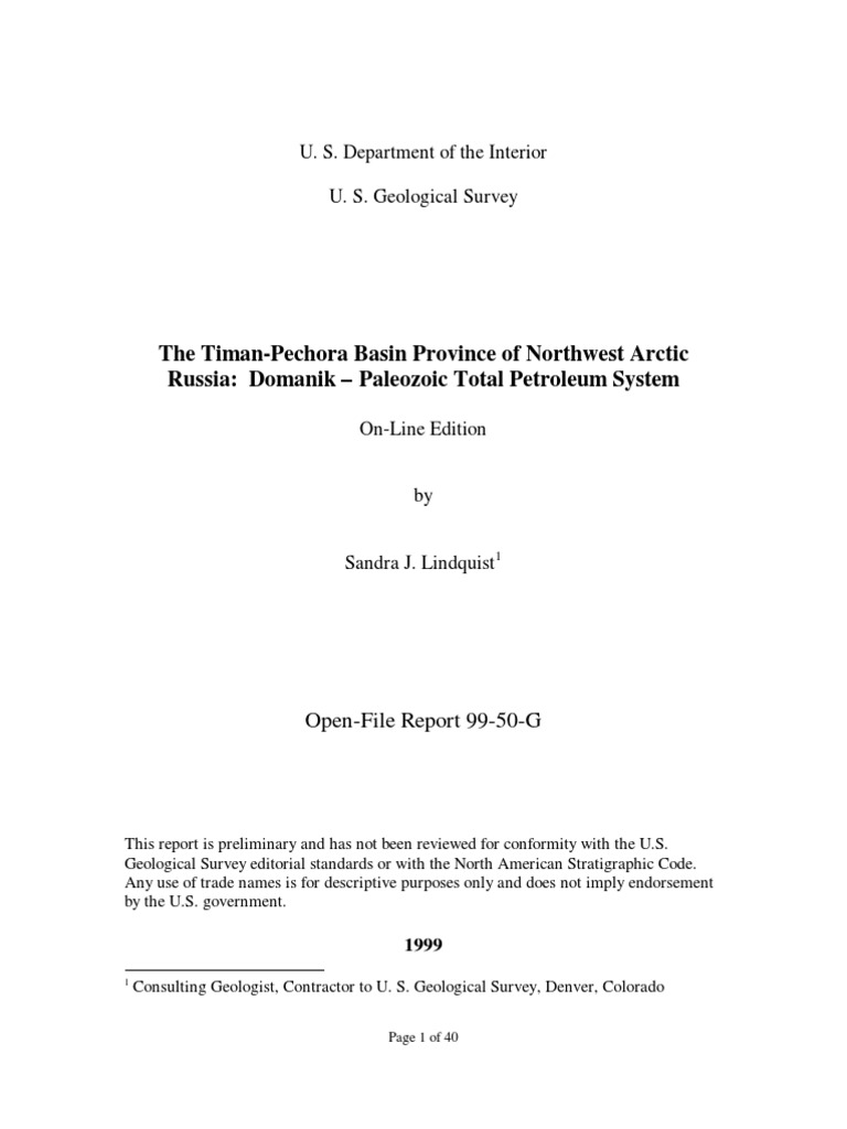 Timan-Pechora Basin Petroleum System Analysis | PDF | Petroleum ...