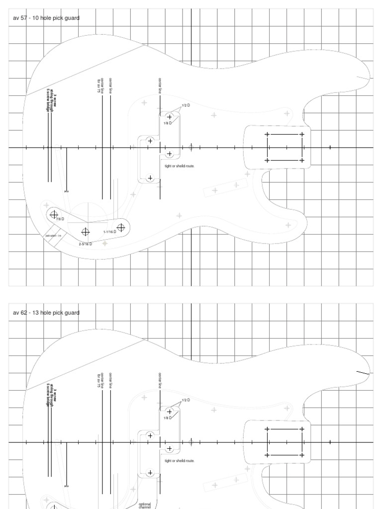 Jazz Bass Pickguard Routing Guide | PDF | Celtic Musical Instruments ...
