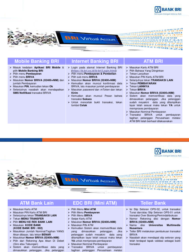 Cara Pembayaran BRI | PDF