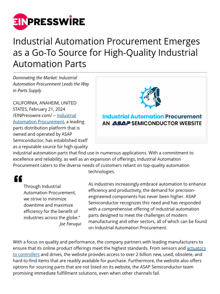 Industrial Automation Procurement Pdf Automation Procurement