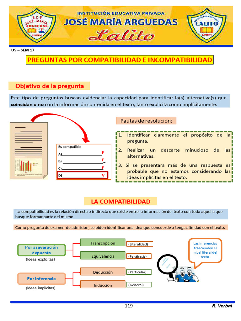 Circulo R Verbal Sem 17 Preguntas Por Compatibilidad e Incompatibilidad ...