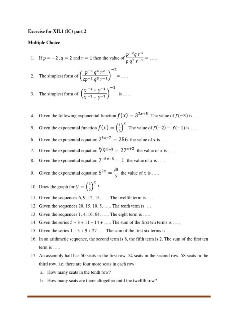 Final Exercise For XII.1 IC | PDF | Probability | Mathematical Objects