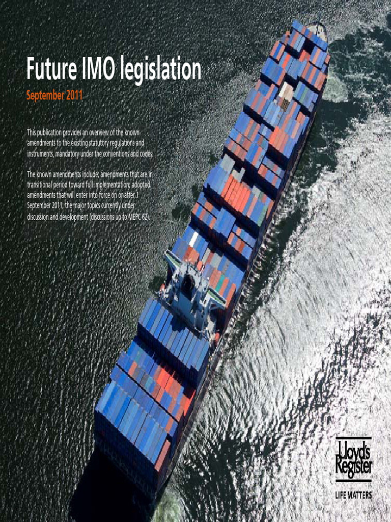 Future IMO Legislation Sept 2011 | PDF | Shipping | Water Transport