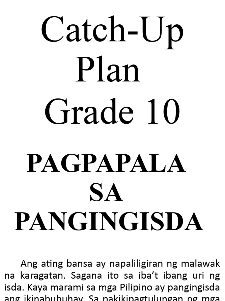 Catch Up Plan 10 | PDF