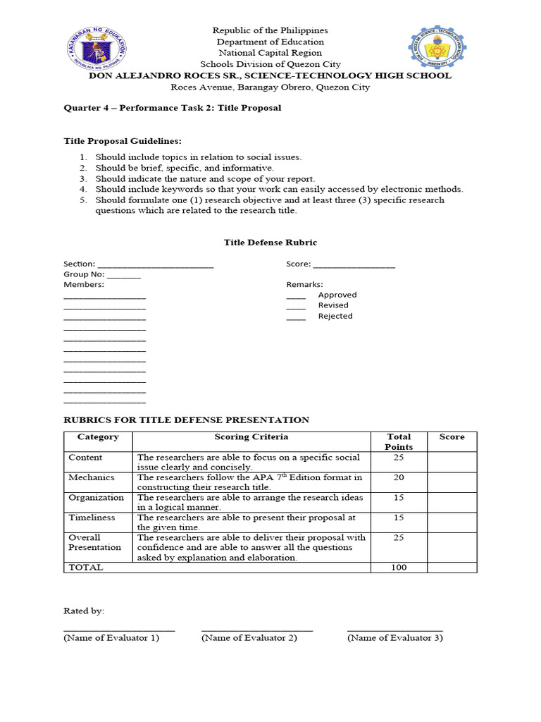 Q4 Task 2 - Title Proposal | PDF | Cognition