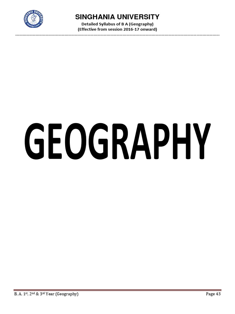 B.A Geography | PDF | Oceans | Earth