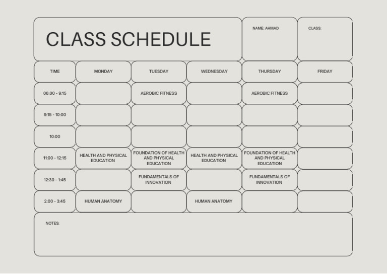 Class Schedule | PDF