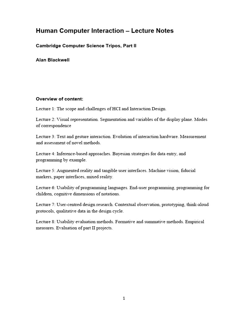 HCI Notes Michaelmas2017 | PDF | Human–Computer Interaction | Cursor ... HCI Notes Michaelmas2017 | PDF | Human–Computer Interaction | Cursor ...