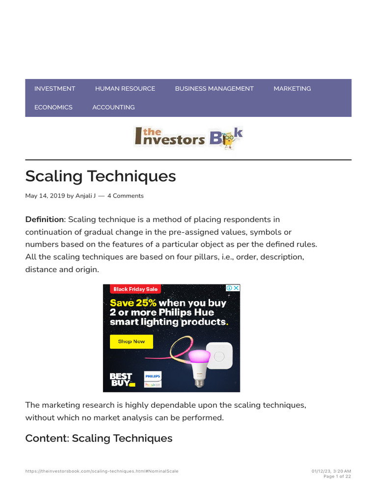 Scaling Techniques - Definition, Types - The Investors Book | PDF ... Scaling Techniques - Definition, Types - The Investors Book | PDF ...