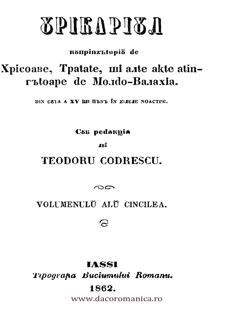 CODRESCU Th. - Uricariul, Vol. V | PDF