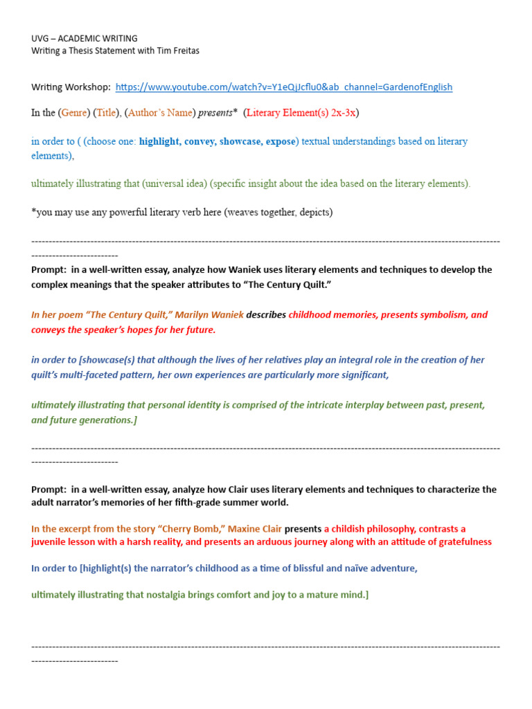 Thesis Writing With Tim Freitas | PDF | Essays | Narration