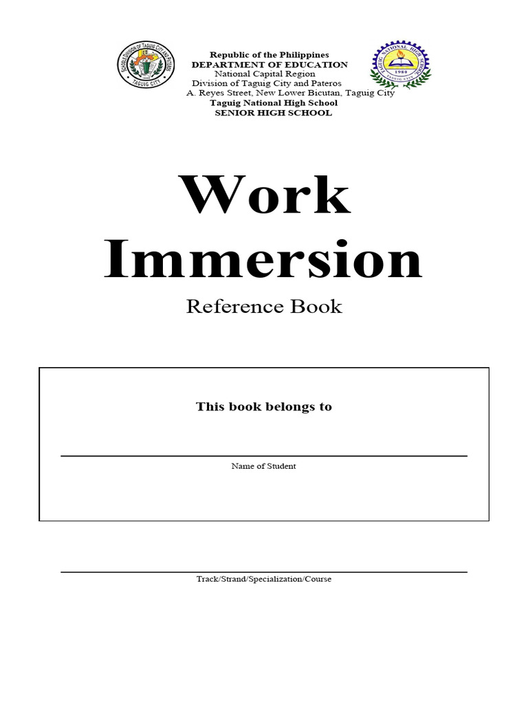 SHS Immersion Reference Book 2023 2024 | PDF | Metro Manila | Psychology