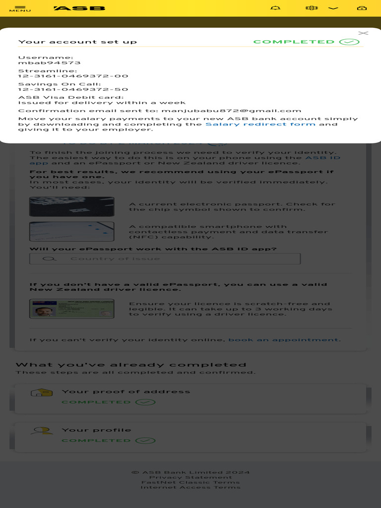 Activate Your Account - ASB Online | PDF