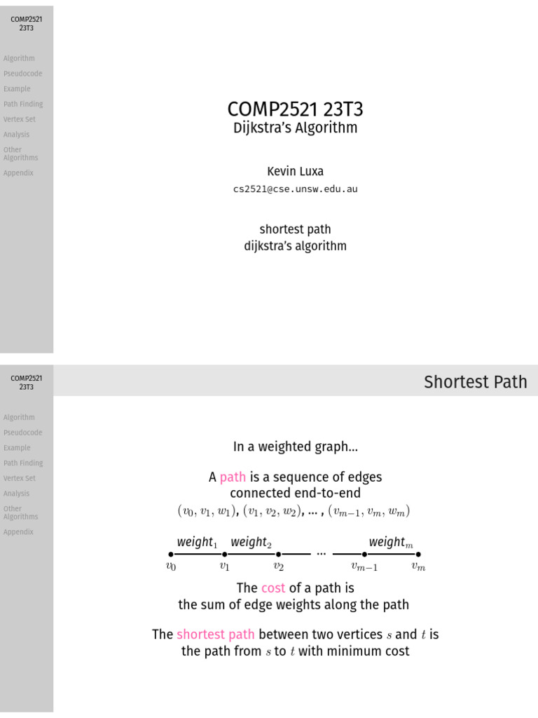 Dijkstra's Algorithm for Shortest Path | PDF | Vertex (Graph Theory ...