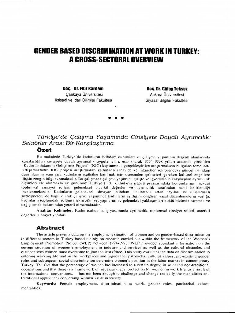 Genderdiscrimination SBFDergi 20042 | PDF