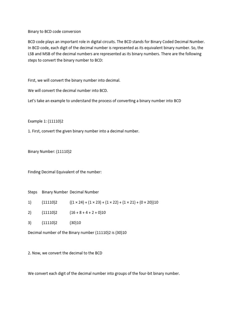 Binary To BCD C-WPS Office | Download Free PDF | Binary Coded Decimal | Mathematics