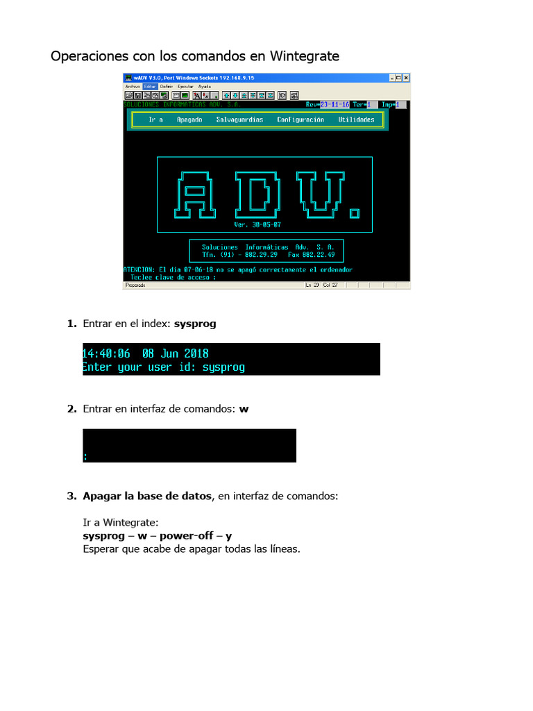 Operaciones Con Los Comandos en Wintegrate | PDF | Software de la ...