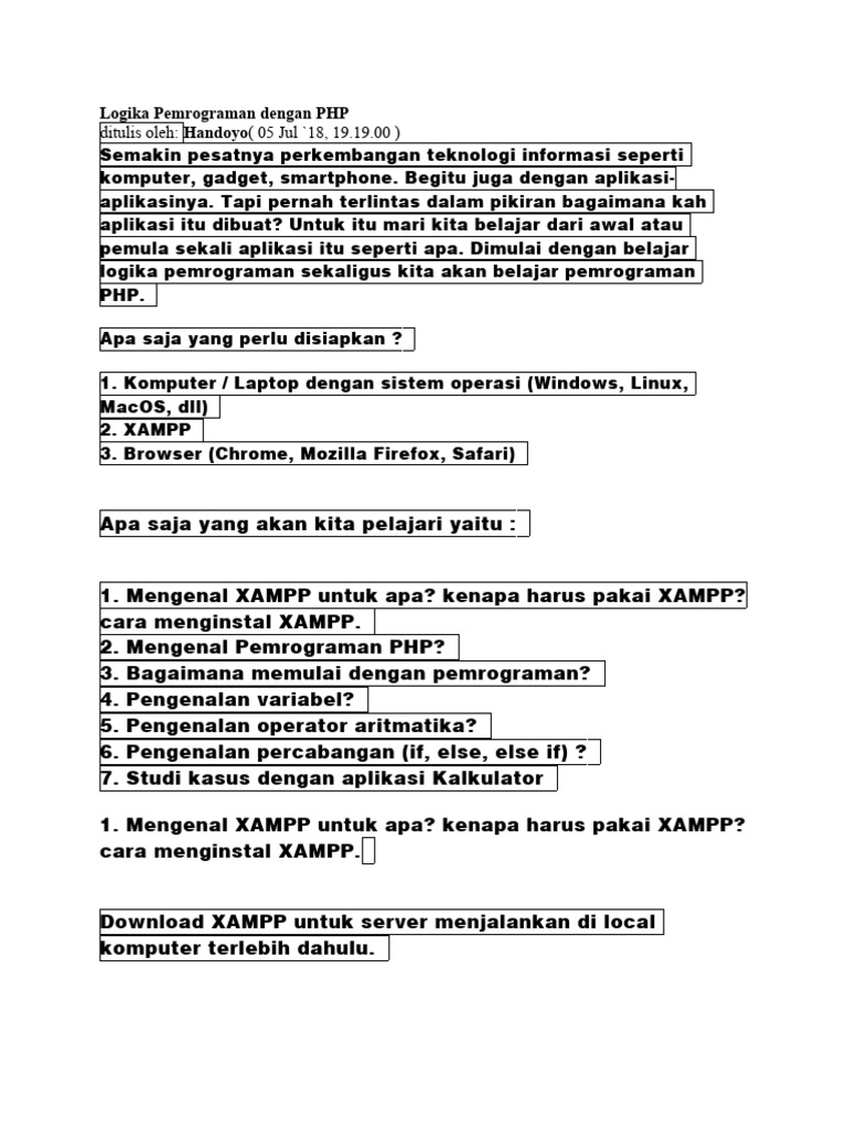 Logika Pemrograman PHP Oleh Handoyo | PDF