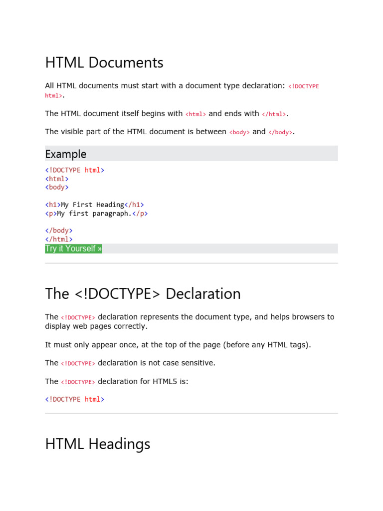 HTML Tags Documents | PDF | Html | Html Element