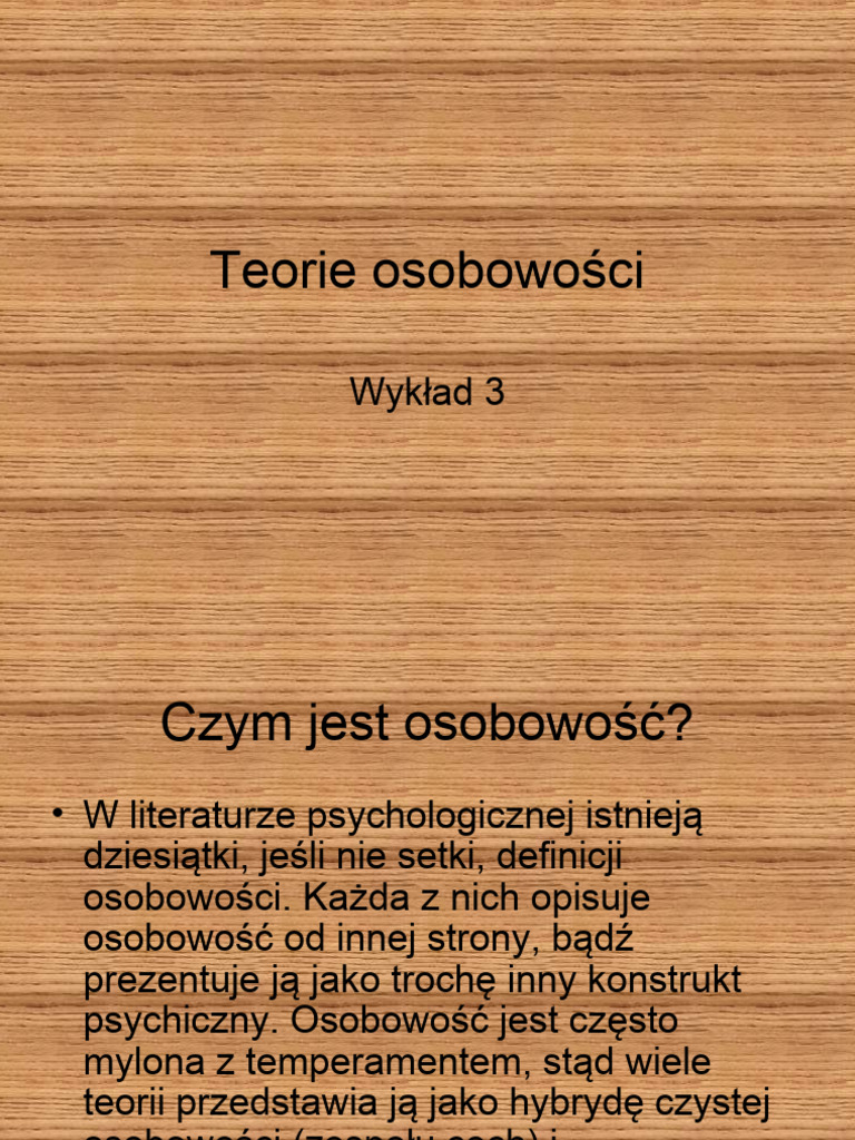 Teorie Osobowosci | PDF