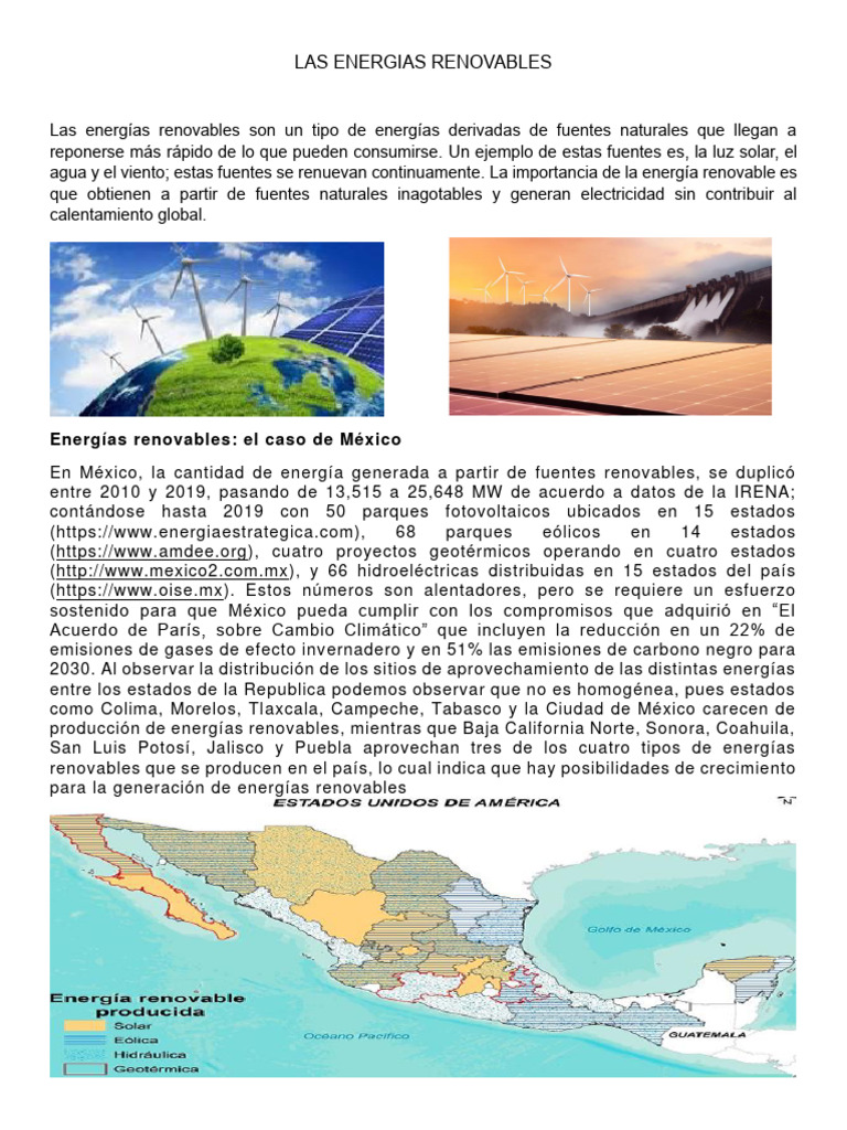 Las Energias Renovables | PDF | Energía renovable | Energía sostenible