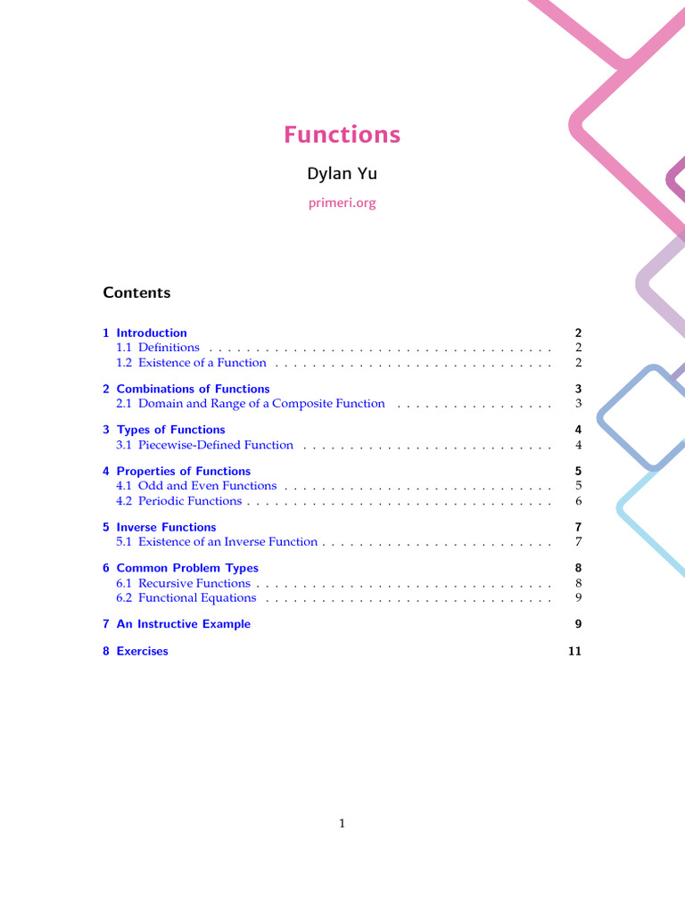Dylan S Primeri Handouts-7 | PDF | Function (Mathematics) | Trigonometric Functions