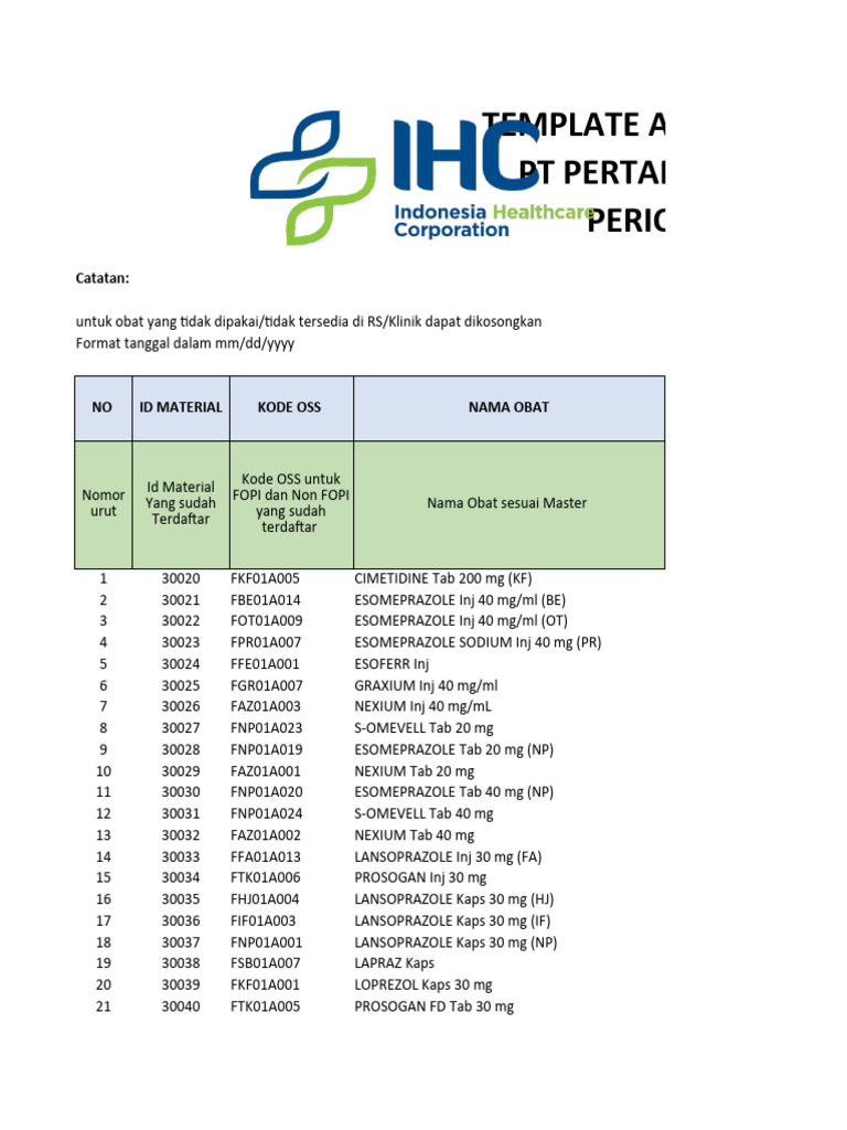 Template Aging Obat Jan 24 | PDF | Olanzapine | Drugs Acting On The ...