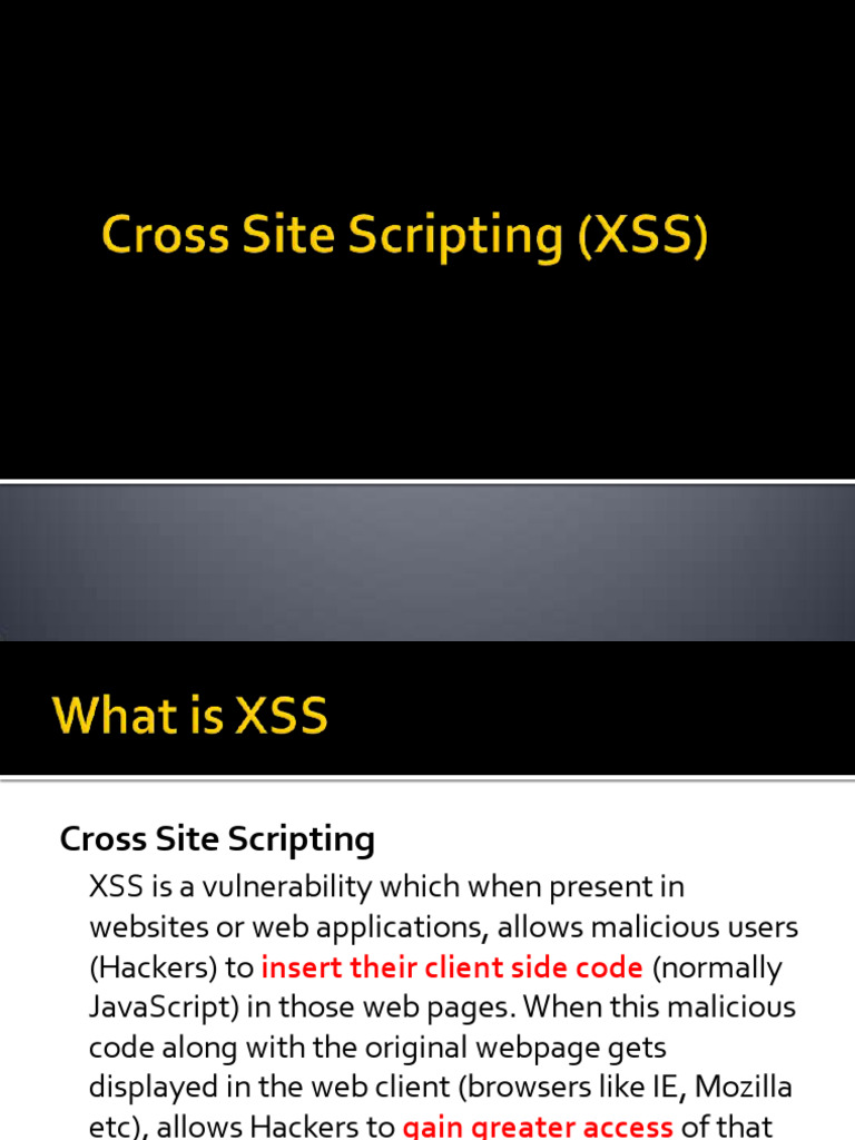 Cross Site Scripting XSS | PDF | World Wide Web | Internet & Web