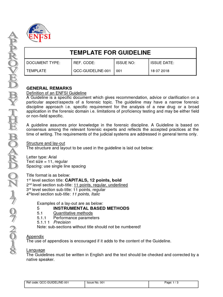 Template For Guideline | PDF | Iso 9000 | Science