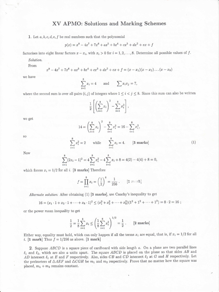 Apmo2003 Sol | PDF | Factorization | Mathematical Analysis