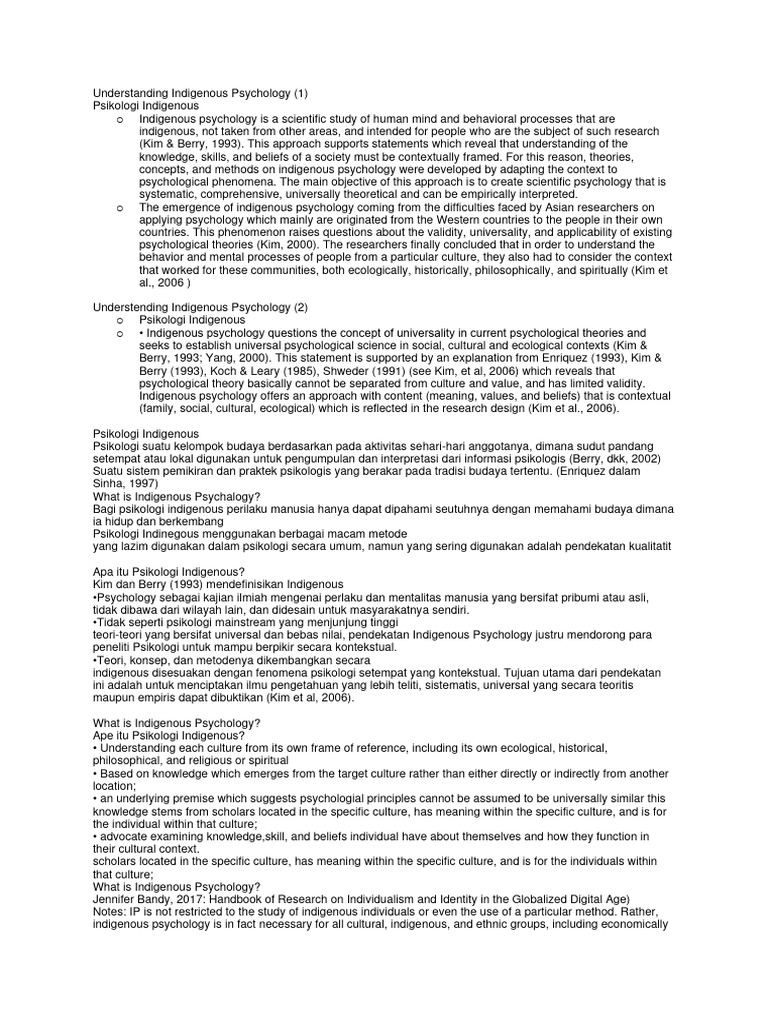 Indigenous Psychology Explained | PDF | Psychology | Theory