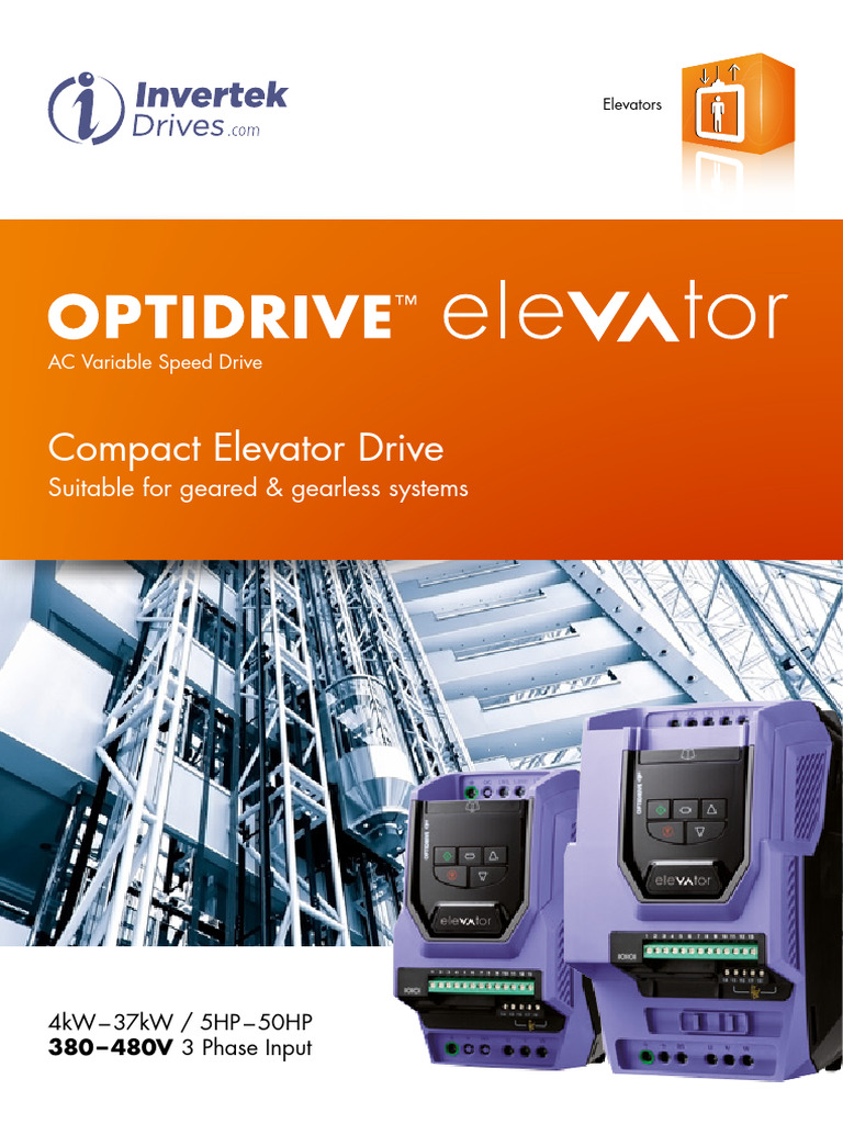 85-LIFTB-IN V3.02 Optidrive Elevator Brochure | PDF | Electric Motor ...