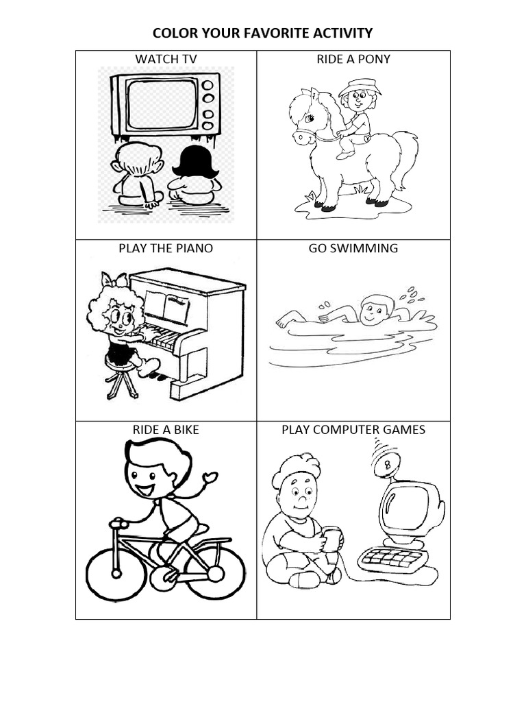 1st Grade COLOR YOUR FAVORITE ACTIVITY | PDF