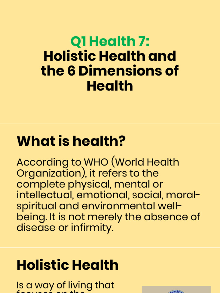 Q1 Health 7 Holistic Health | PDF | Mental Health | Psychology