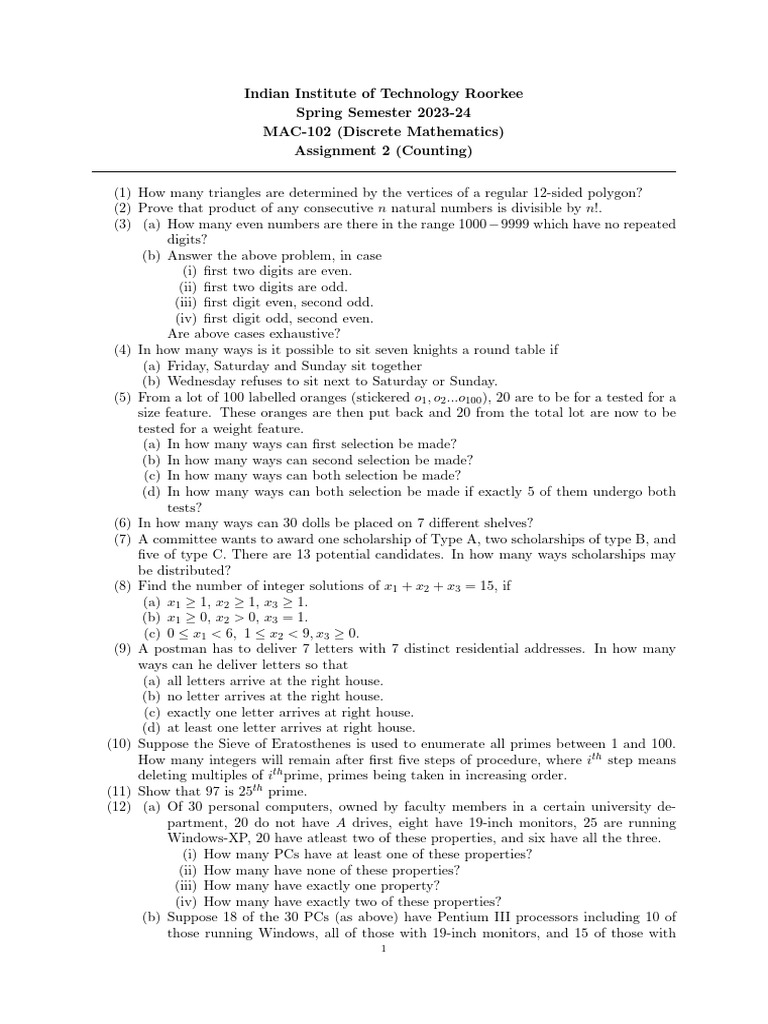 Assignment 2 | PDF | Elementary Mathematics | Mathematics
