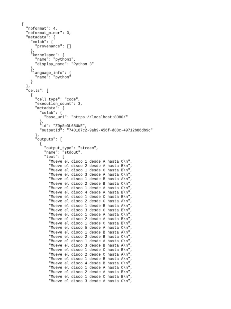EJERCICIO Torres de Hanoi - Ipynb | PDF