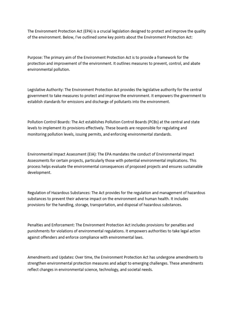 Epa Note | PDF | Environmental Protection | Environmental Law