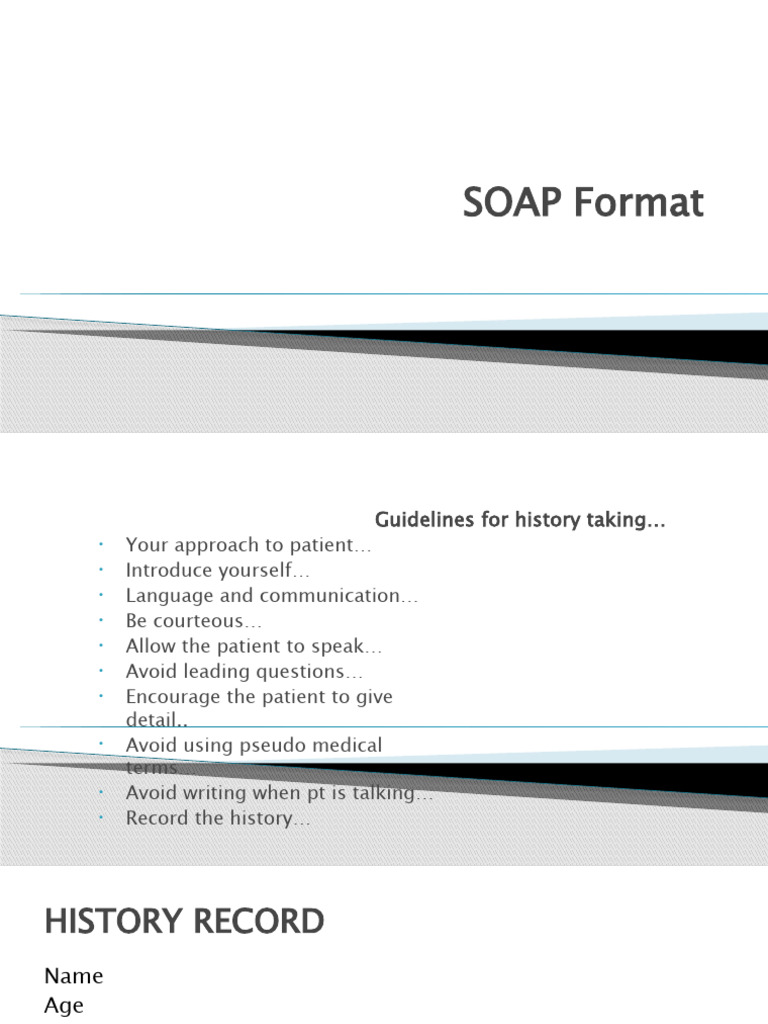 SOAP Format | PDF | Medical Specialties | Health Sciences
