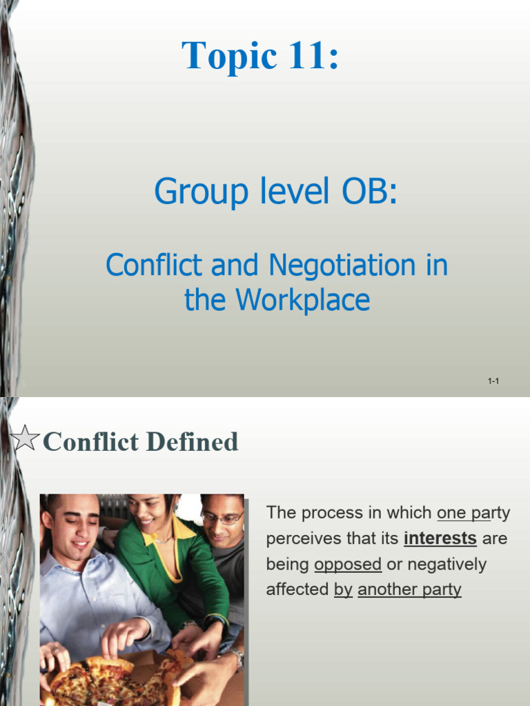 Topic 11 Conflict & Negotiation in The Workplace | PDF | Negotiation ...