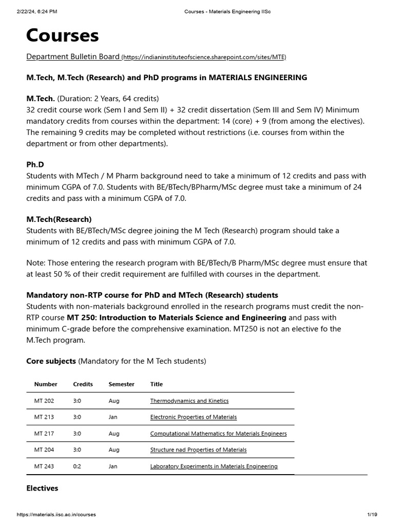 Courses - Materials Engineering IISc | PDF | Microscope | Transmission Electron Microscopy