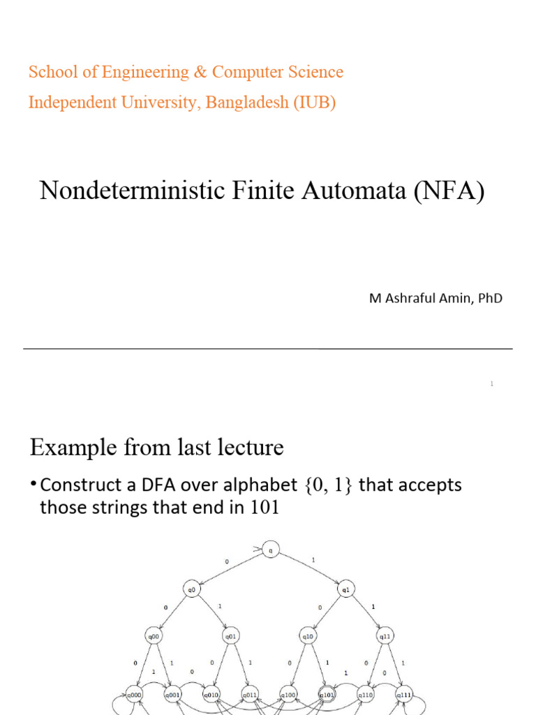 Automata Lecture 02 NFA | PDF | Theoretical Computer Science | Digital ...