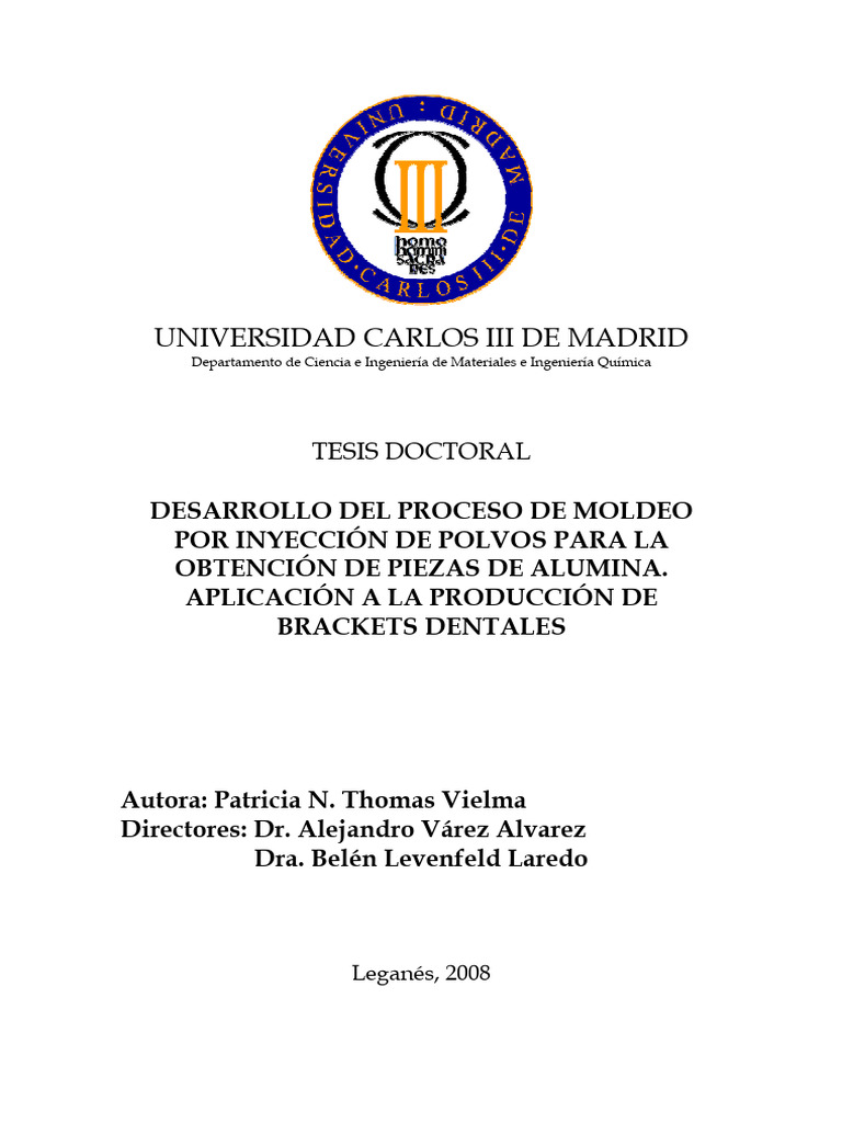 Tesis Patricia Thomas Vielma | PDF | Sinterización | Polímeros