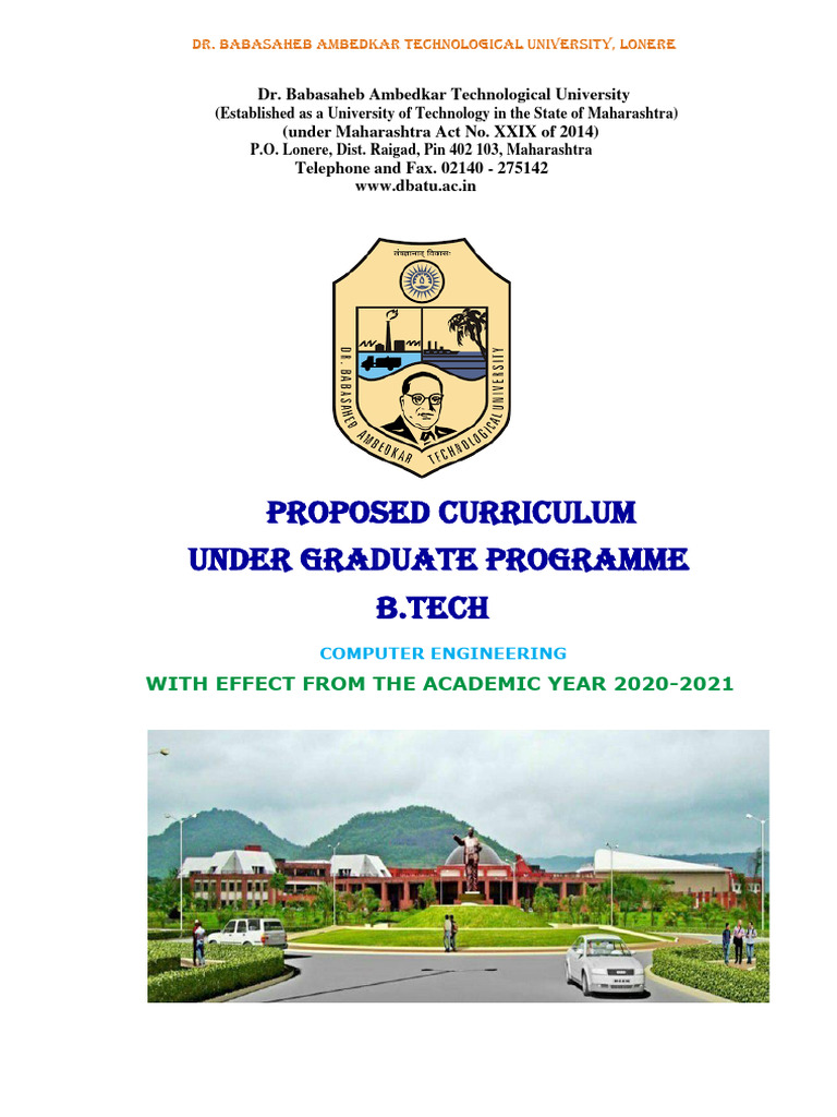 B.Tech Computer Engg Curriculum | PDF | Academic Term | Course Credit