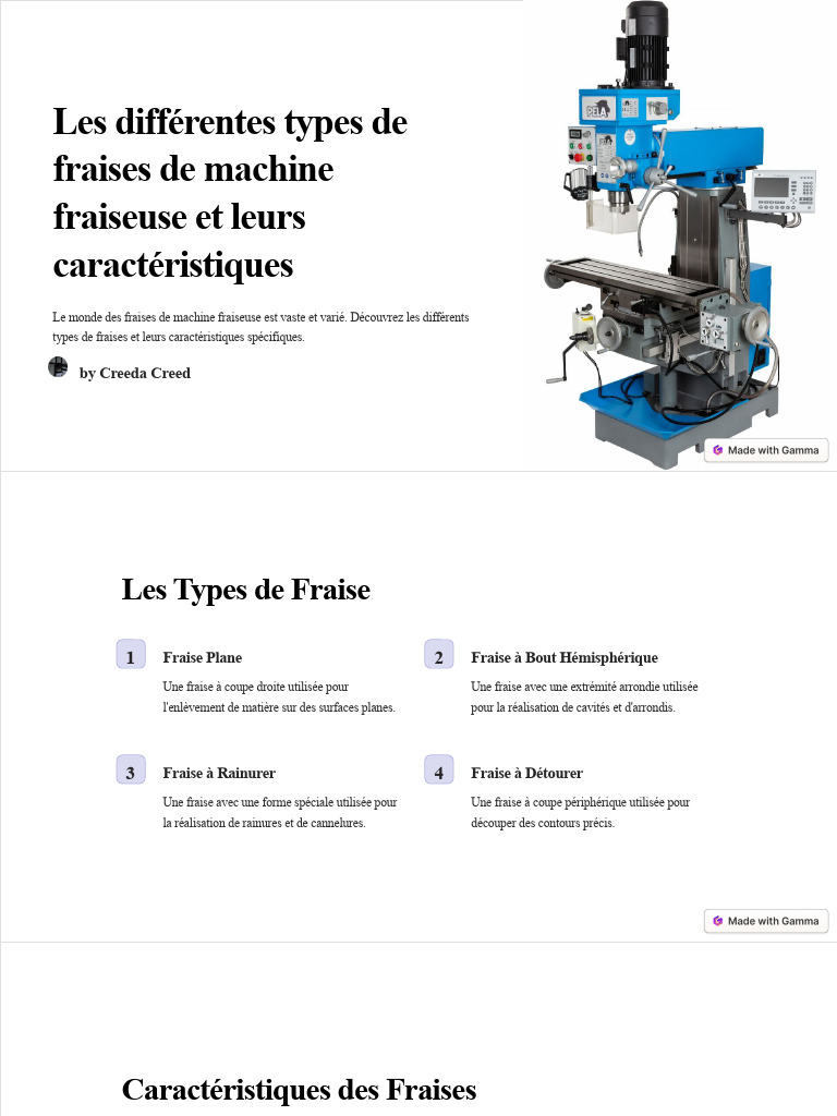 Les Differentes Types de Fraises de Machine Fraiseuse Et Leurs ...