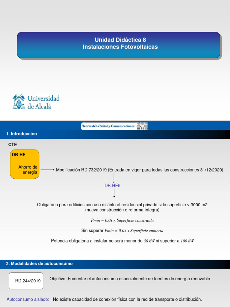 UD8 Instalación Fotovoltaica | PDF | Fotovoltaica | Energía renovable
