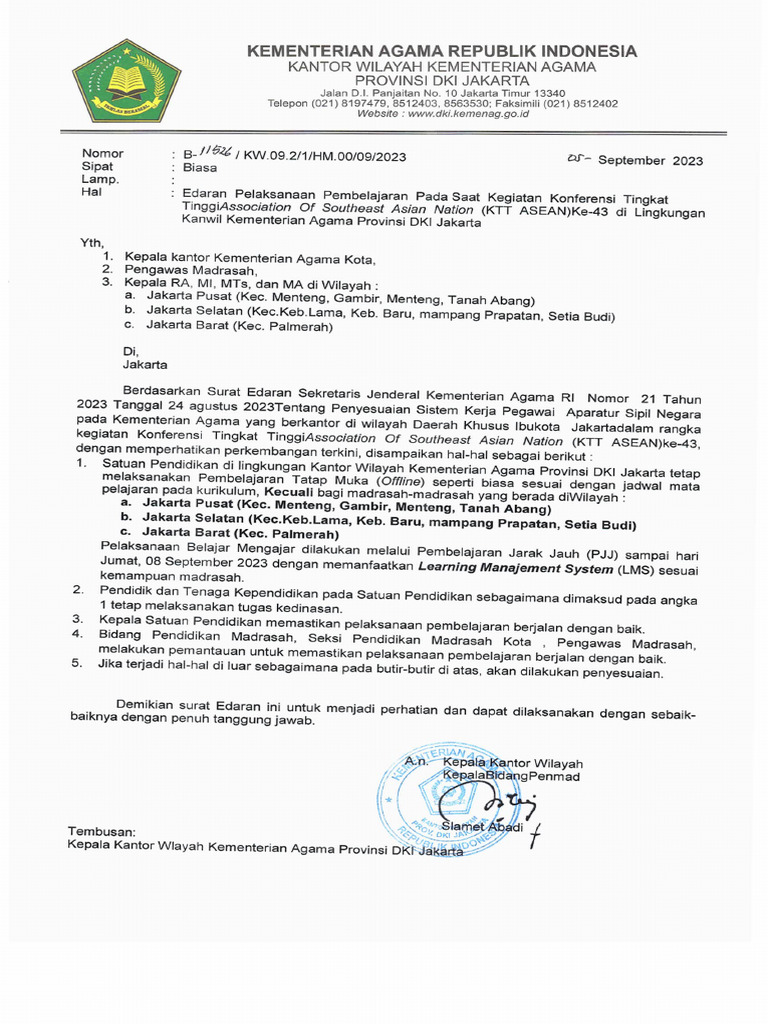 Surat Edaran KTT Asean | PDF