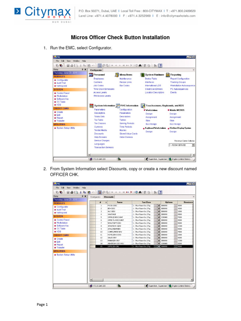 Micros OC Button Installation | PDF