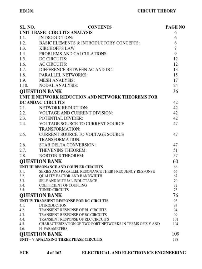 EE8251 Circuit Theory Notes | PDF | Electrical Network | Direct Current